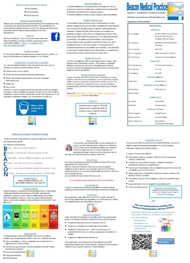 Practice leaflet – Beacon Medical Practice