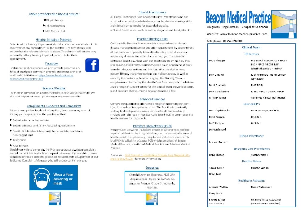 Practice leaflet – Beacon Medical Practice